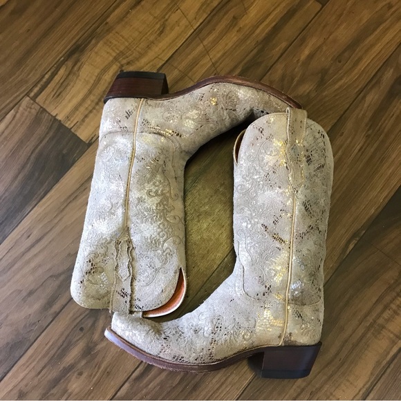 Lucchese | Shoes | Lucchese Womens Gold Sparkle Stone Python Print ...